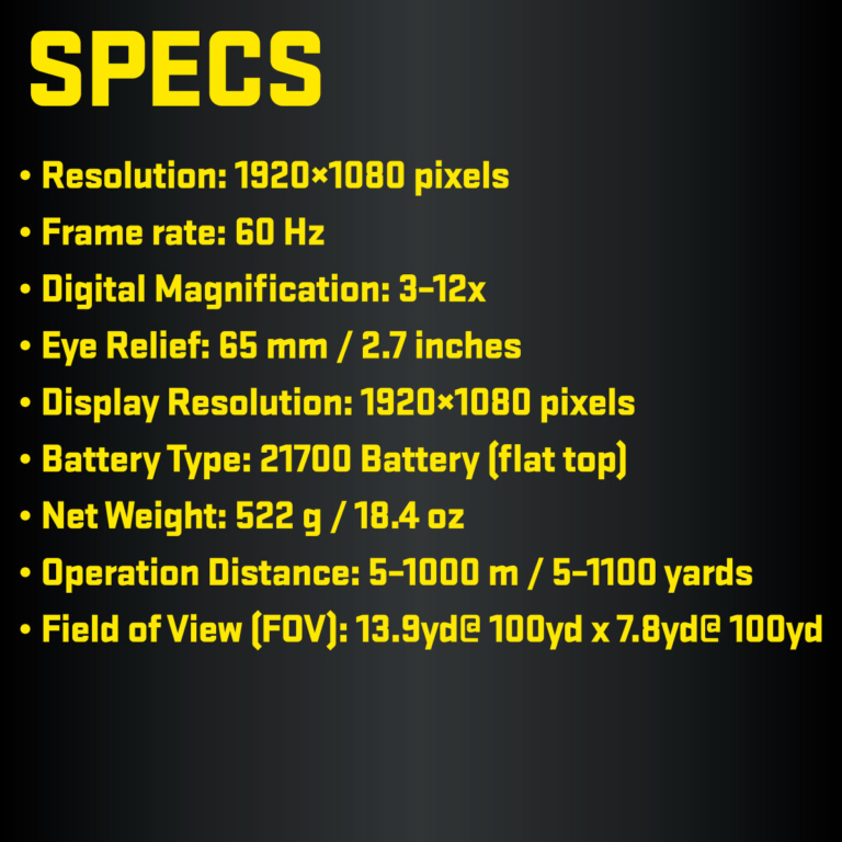 Vision HD Digital Rangefinding Scope with Recording Capability